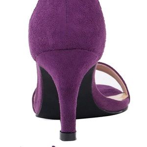 Shoes | Purple Suede Woman Ankle Strap Open Toe Heel Shoe | Poshmark